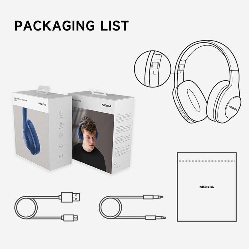 Nokia Essential True Wireless Heaphones E1200 (Black) – Blue nation ...