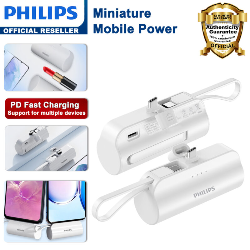 Philips 4800mAh Lightweight Power Bank White DLP2550CW – Blue nation ...