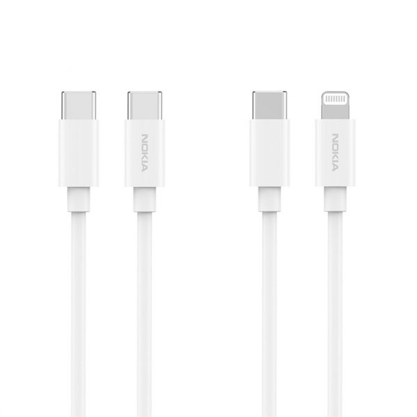 Nokia Essential Charging Cable E8100 Combo (1m) – MFI Lightning & Type ...
