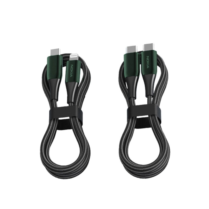 Nokia Pro Cable P8200 Combo (Green) – MFI Lightning & Type-C – Blue ...