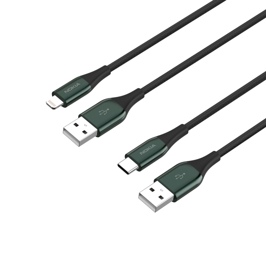 Nokia Pro Cable P8201 Combo (Green) – MFI Lightning & Type-C – Blue ...