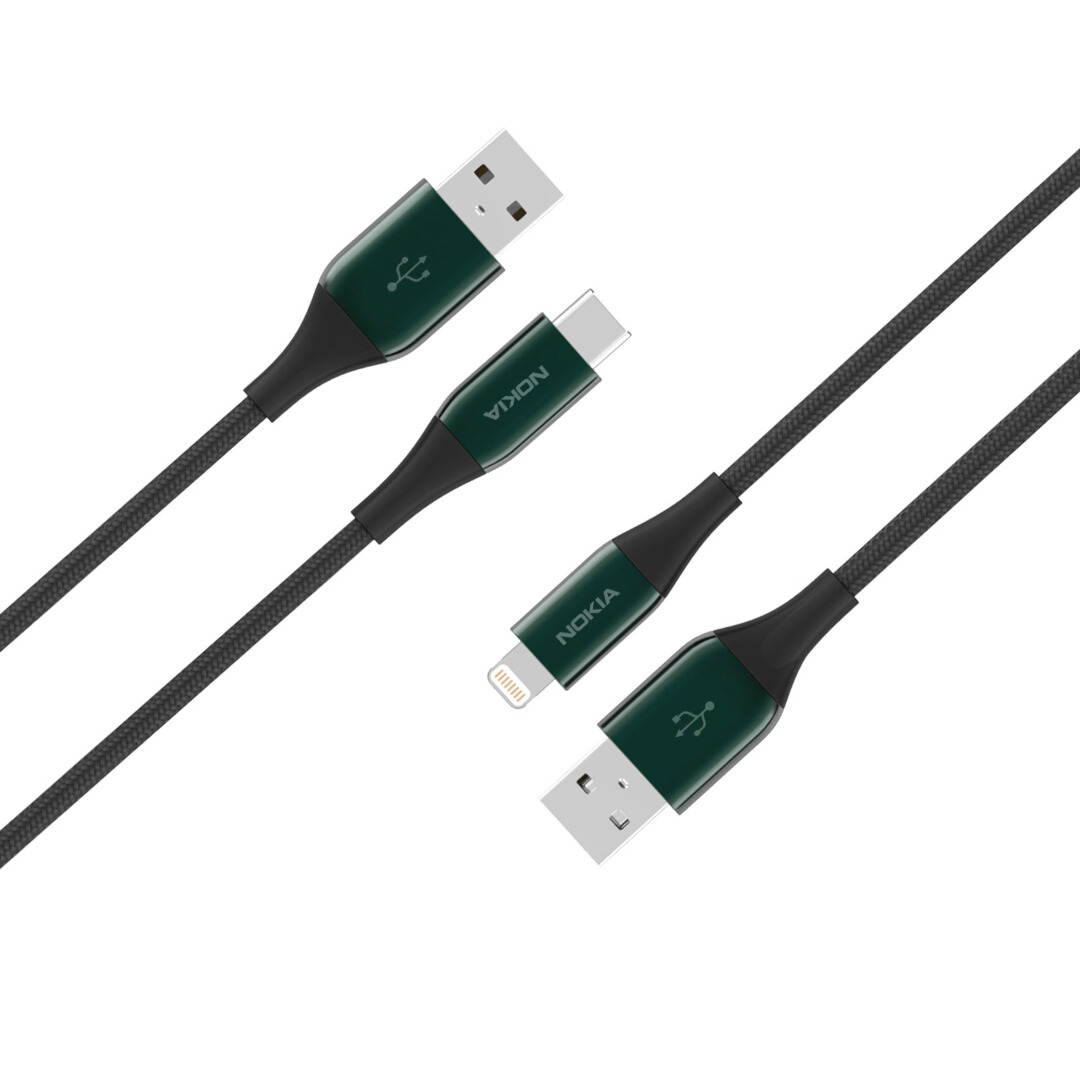 Nokia Pro Cable P8201 Combo (Green) – MFI Lightning & Type-C – Blue ...