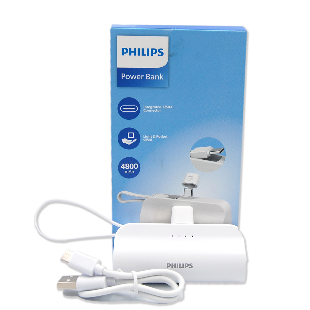 Philips 4800mAh Lightweight Power Bank White DLP2550CW – bluenationtech ...